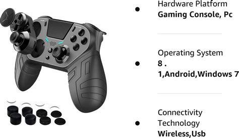 2021 Upgraded Wireless P4 Controller With 3 Back Buttons Turbo Gyro Hd Vibration Black