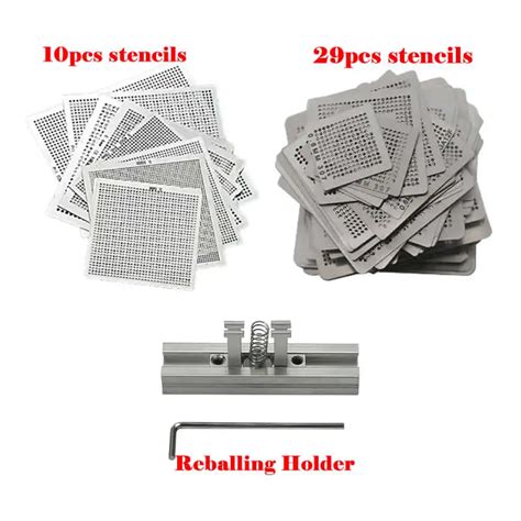 Ly 범용 Bga 리볼링 직접 가열 스텐실 리볼링 스테이션 스텐실 홀더 템플릿 가열 고정 지그 키트 29 개