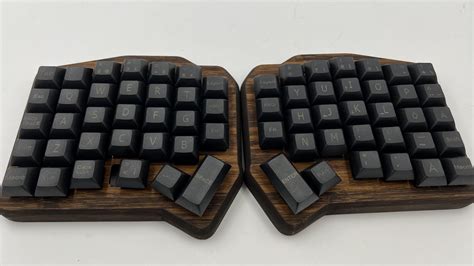 Ergodash With Dark Bamboo Case R Customkeyboards
