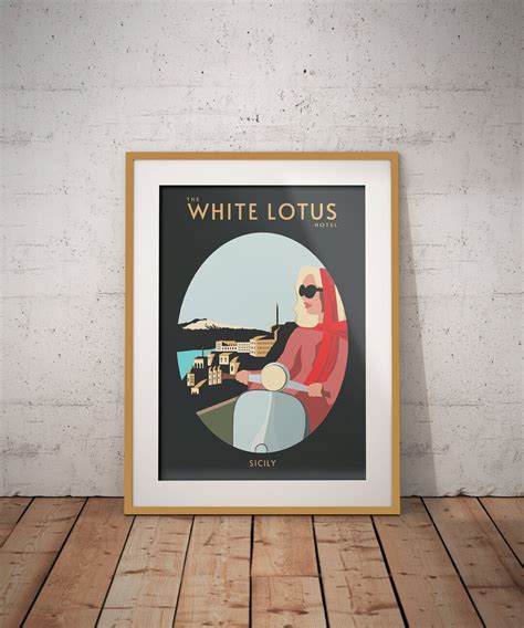Vintage Inspired White Lotus Poster Alternative Tv Poster Illustrated