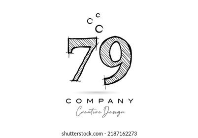 Hand Drawing Number 79 Logo Icon Stock Vector Royalty Free 2187162273