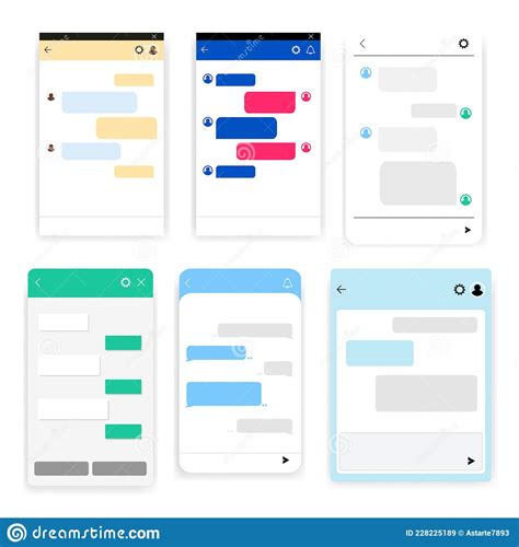 Set Of Chat Bot Dialoges Windows For Website And Mobile App Collection Of Group Text Messaging