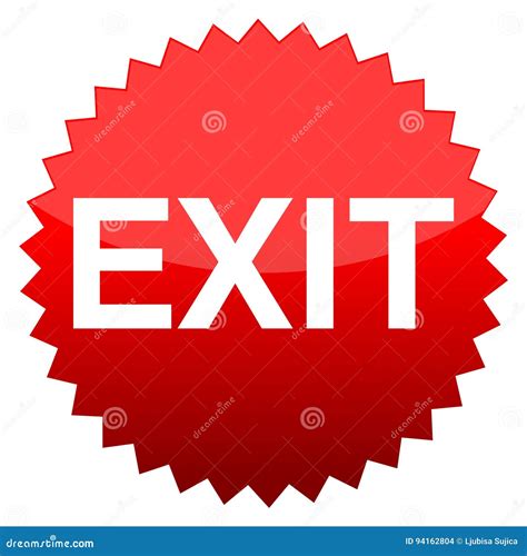Red Button Exit Stock Vector Illustration Of Isometric 94162804
