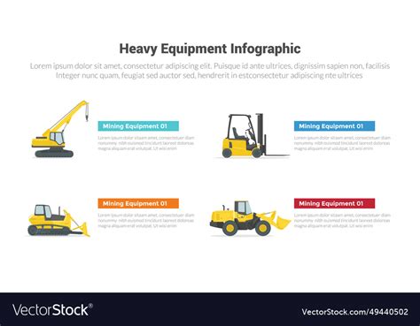Heavy Equipment Machine Infographics Template Vector Image