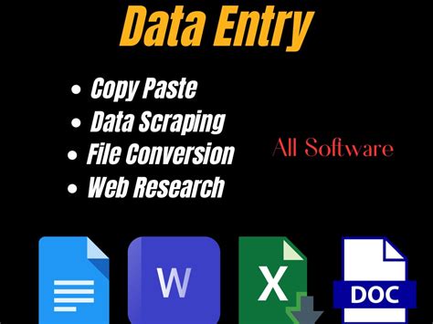 Excel Data Entry Web Research Copy Paste Work Ms Word Entry Data