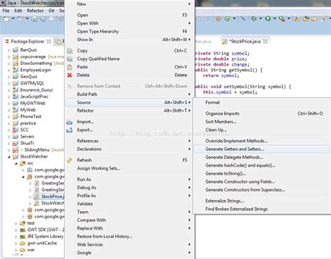 Eclipse快速添加getset方法怎么在eclipse中dbutiljava中增加getresult Csdn博客