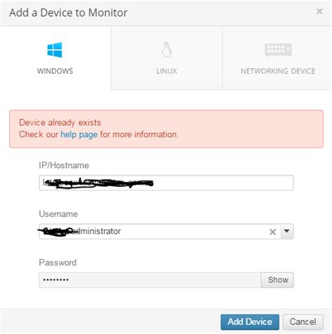 Device Already Exists Error Beta Spiceworks Community