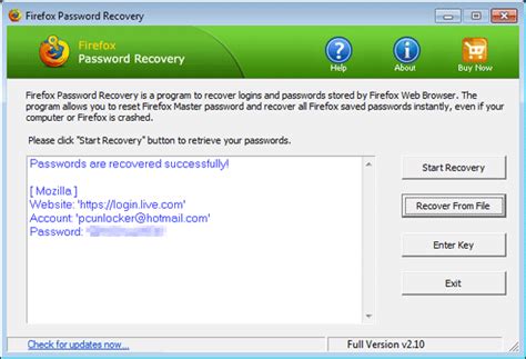 Recover Firefox Passwords From Profile Password Recovery