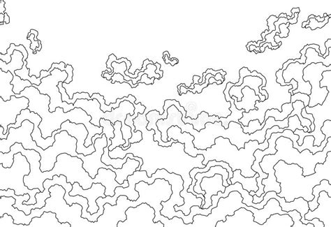 Sketch Of Sky Clouds Morning Or Evening Landscape With Clouds Stock Vector Illustration Of