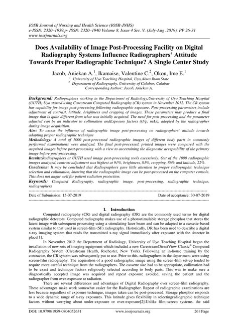 Pdf Does Availability Of Image Post Processing Facility On Digital