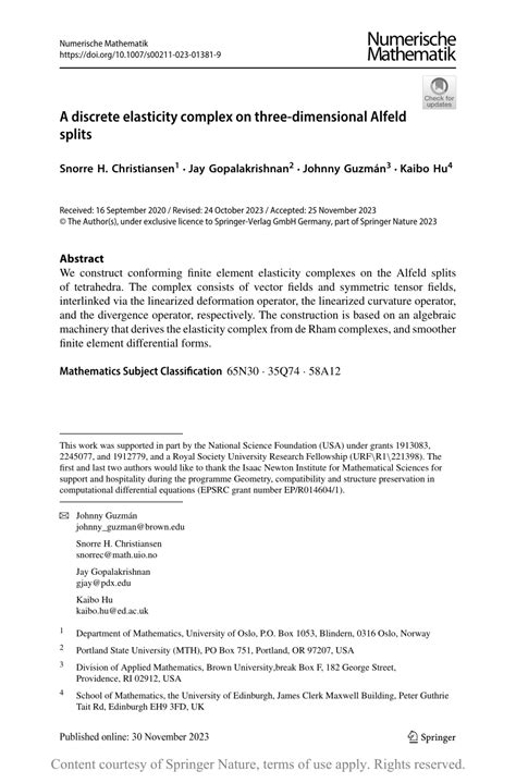 A Discrete Elasticity Complex On Three Dimensional Alfeld Splits