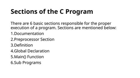 C Programming Basic Structure Of C Program Ppt