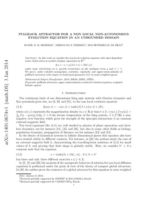 Pdf Pullback Attractor For A Non Local Non Autonomous Evolution