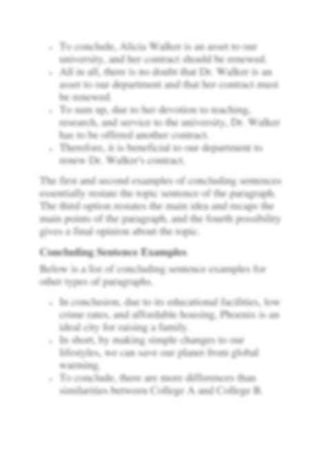 Solution Concluding Sentence Examples And Starters Studypool