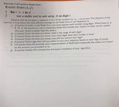 Solved Exercise 2 35 Points Radix Sort Radix Sort Ad 1