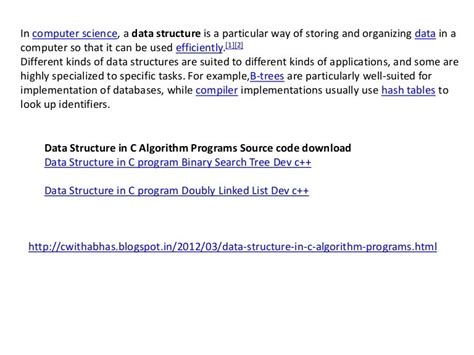 Data Structures And Algorithms In C Opmbeach