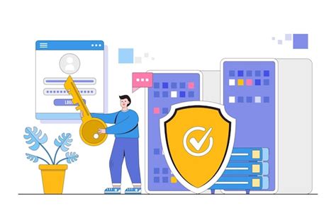 Premium Vector Cyber Security Vector Illustration Concept With Characters Data Security