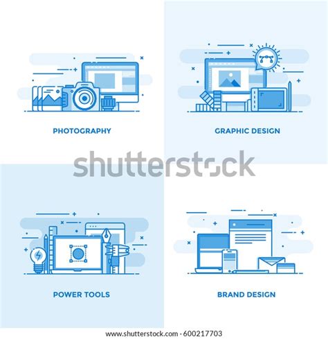 Modern Flat Color Line Designed Concepts Stock Vector Royalty Free 600217703