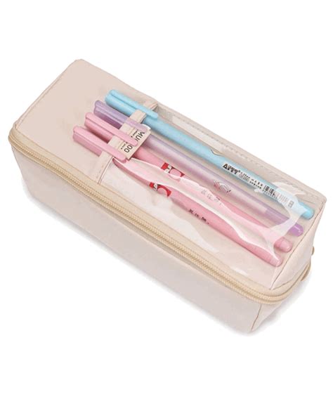 Wide 오픈 심플 필통 대용량 투명 펜케이스 에이블리