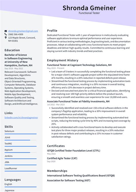 Top 16 Functional Tester Resume Objective Examples