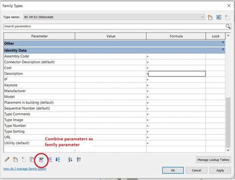 Combine Parameters Inside Families And Project Shared Parameters