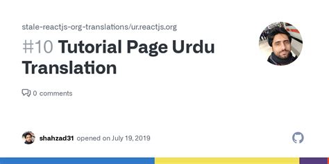 Tutorial Page Urdu Translation Issue 10 Stale Reactjs Org