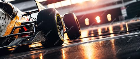 Premium Ai Image F1 Race Car Racing On A Track With Motion Blur Generative Ai