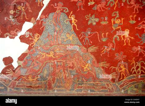Mural Painting 3rd Century Teotihuacan Near Mexico City Mexico