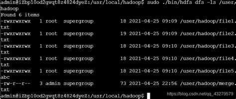 Hdfs操作方法和基础编程——文件和目录的操作目录操作1创建用户目录2列出 Hdfs 上的所有目录3显示 Hdfs 中与当前用