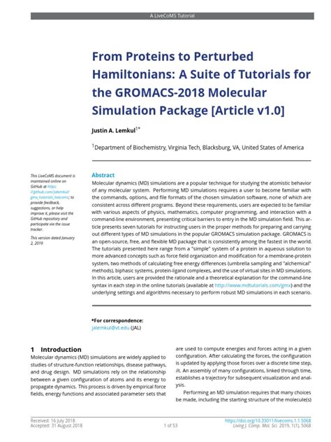 From Proteins To Perturbed Hamiltonians A Suite Of Tutorials For The
