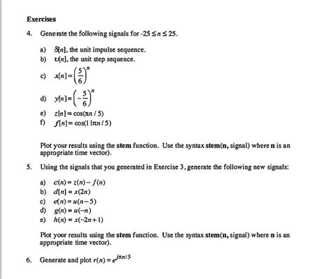 Solved Exercises 4 Generate The Following Signals For 25