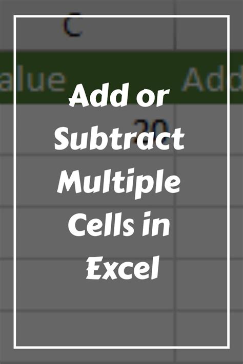 add or subtract multiple cells in excel subtraction excel tutorials
