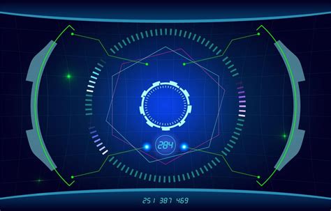 공상 과학 미래 Hud 대시 보드 디스플레이 가상 현실 기술 화면 무료 벡터