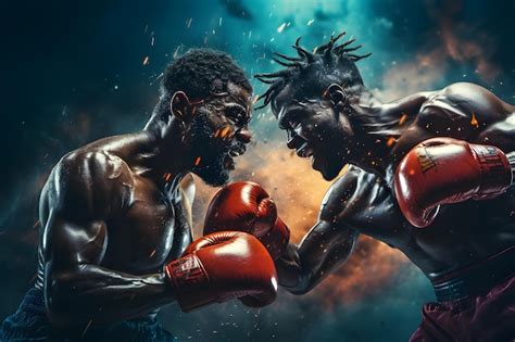 Premium Ai Image Fists Of Boxers In A Storm Of Intensity Ai Generated Art
