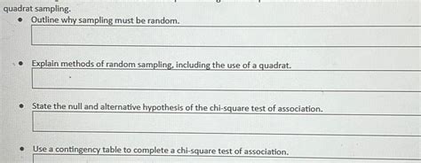 [answered] Quadrat Sampling Outline Why Sampling Must Be Random Explain Kunduz
