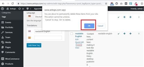 Delete Tags In WordPress W3babes