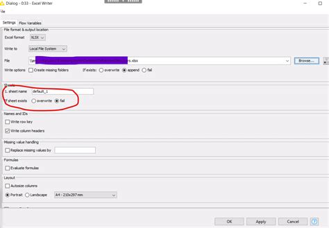 Missing Append Option In Excel Writers Sheet Options Knime Analytics