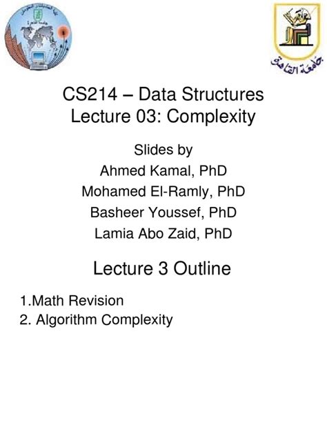 Cs214 Lec 3 4 Complexity Pdf Computational Complexity Theory Time Complexity