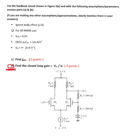 Solved For The Feedback Circuit Shown In Figure A And Chegg