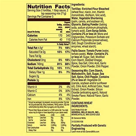 Old El Paso Fajita Dinner Kit With Flour Tortillas Mild Fajita Sauce And Seasoning Mix 125 Oz