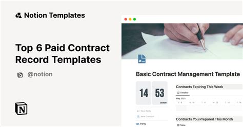 Top 6 Paid Contract Record Templates Notion Template Marketplace