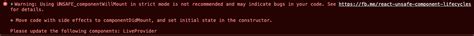 Replace Deprecated Unsafecomponentwillmount In Liveprovider · Issue 220 · Formidablelabsreact