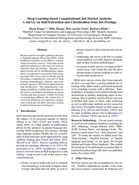 Deep Learning Based Computational Job Market Analysis A Survey On