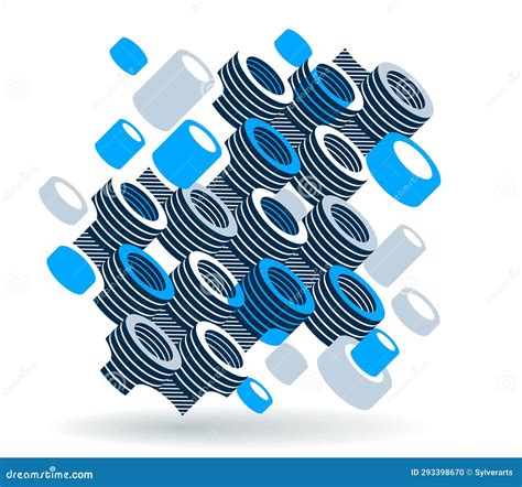 Abstract Modern Architecture Vector Geometric Background 3d Isometric