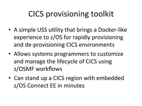 Cics Provisioning Toolkit Ppt