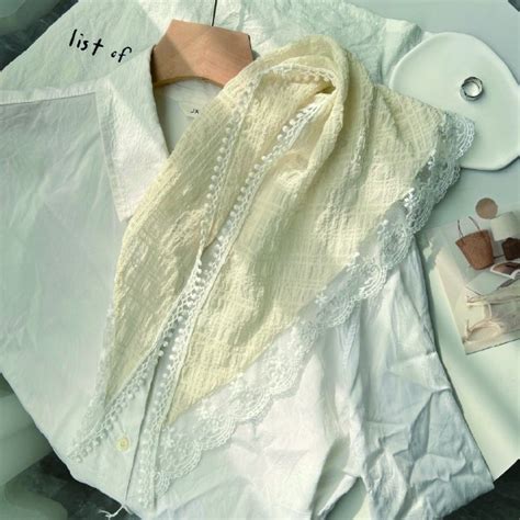 레이스 쁘띠 스카프 프릴 예쁜스카프 2color 에이블리