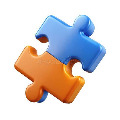 Interlocking Puzzle Pieces In Blue And Orange Representing Teamwork And Problem Solving Stock