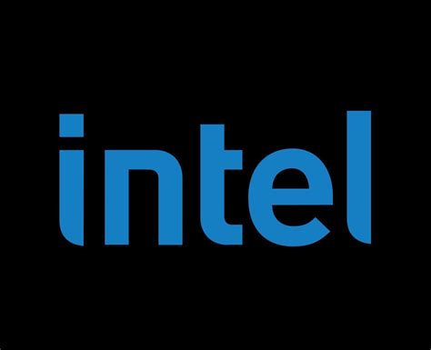 Intel Brand Logo Software Computer Symbol Blue Design Vector Illustration With Black Background