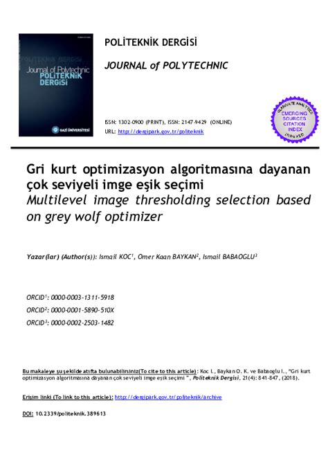 Pdf Multilevel Image Thresholding Selection Based On Grey Wolf Optimizer