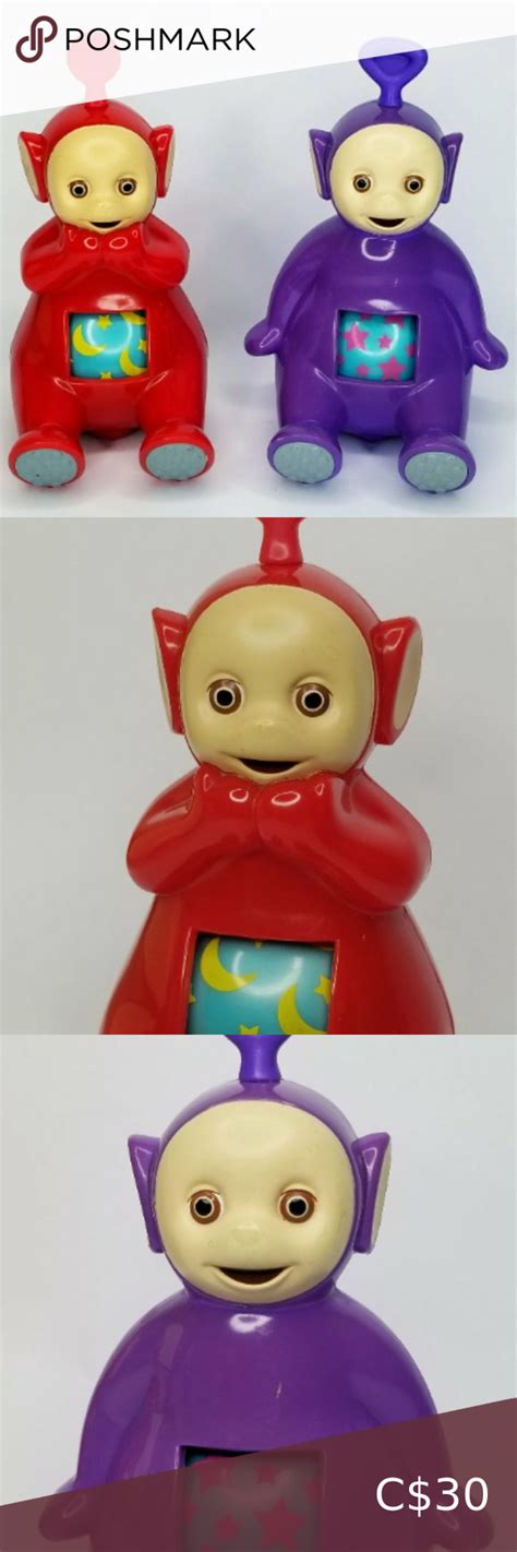 Vintage Rolling 1998 Teletubbies Po And Tinky Winky Plastic Toy Figures